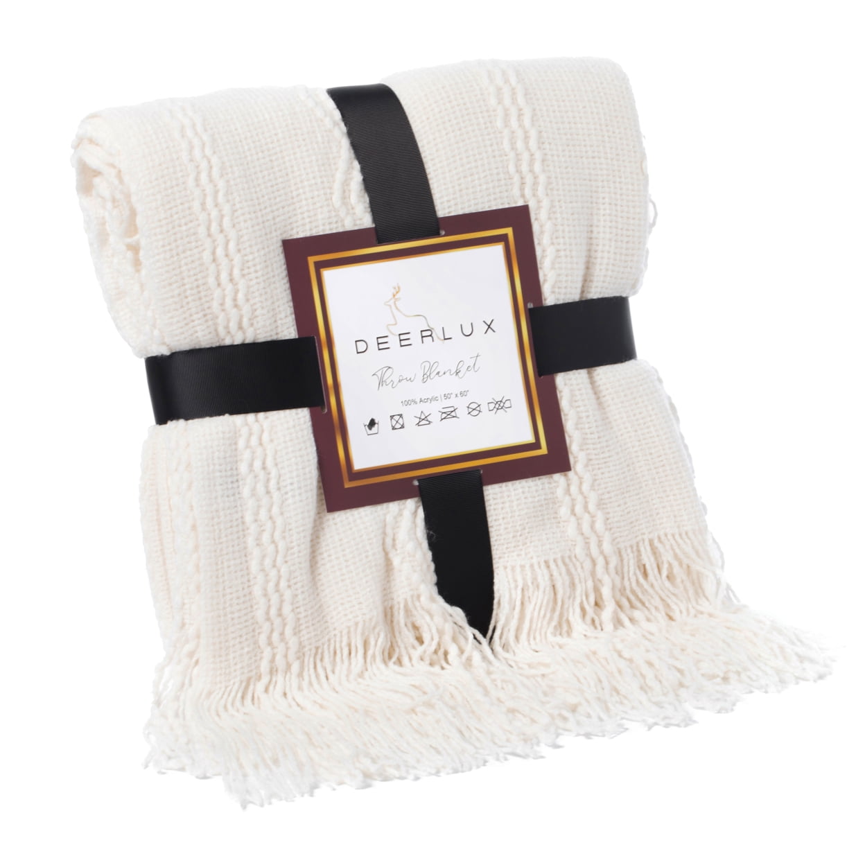 Decorative Throw Blanket - 50x60in Soft Knit with Delightful Fringe ...