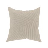 Decorative Throw Pillow Cover, 18” x 18”, Ivory, Quilted Geometric ...