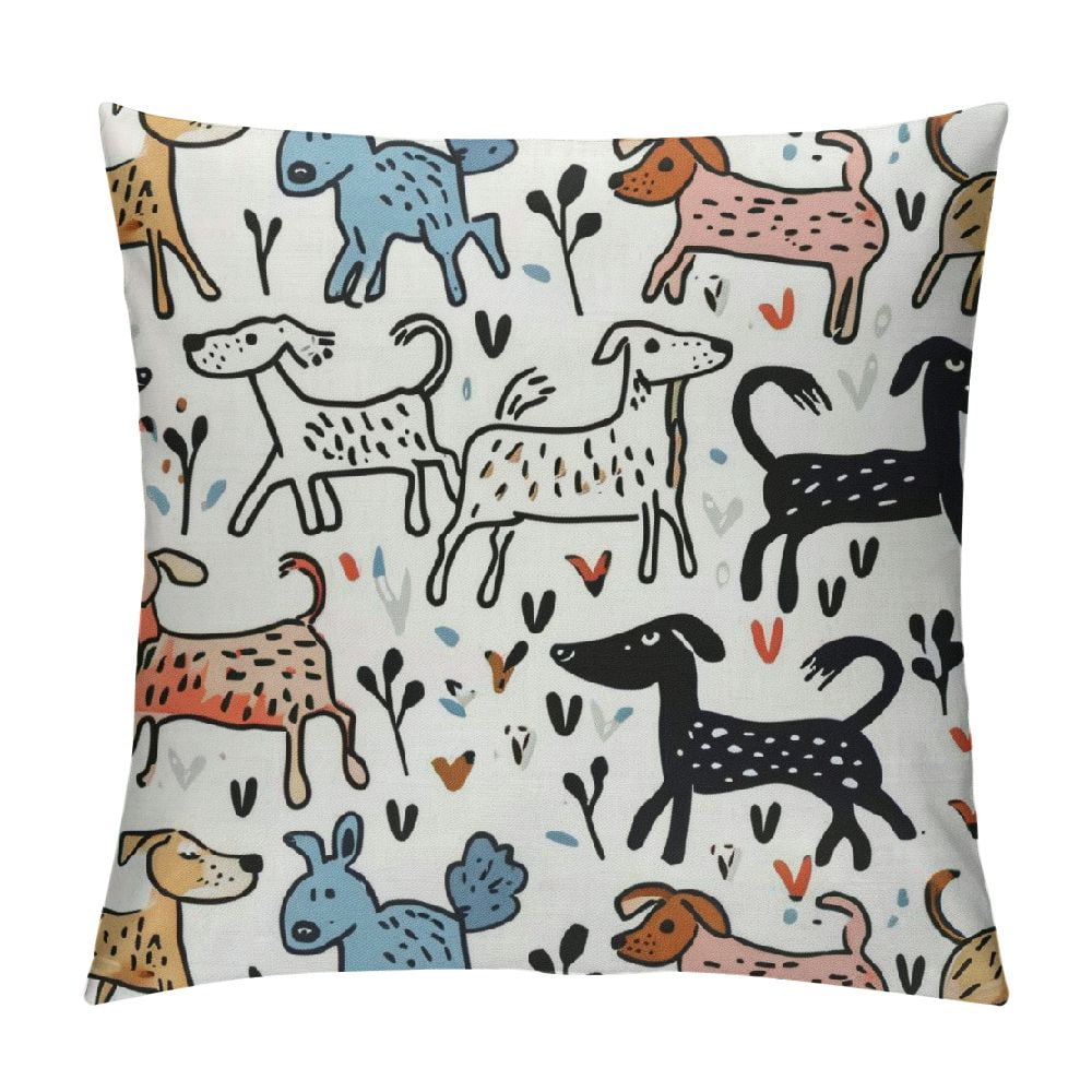 Decorative Throw Pillow Cover Case ,Cute Puppy Dog Pillow Cases Square ...