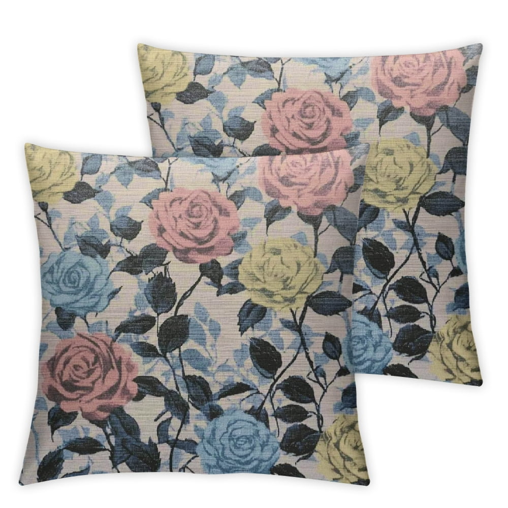 Decorative Throw Pillow Cover for Couch Sofa,Black White with Blue ...