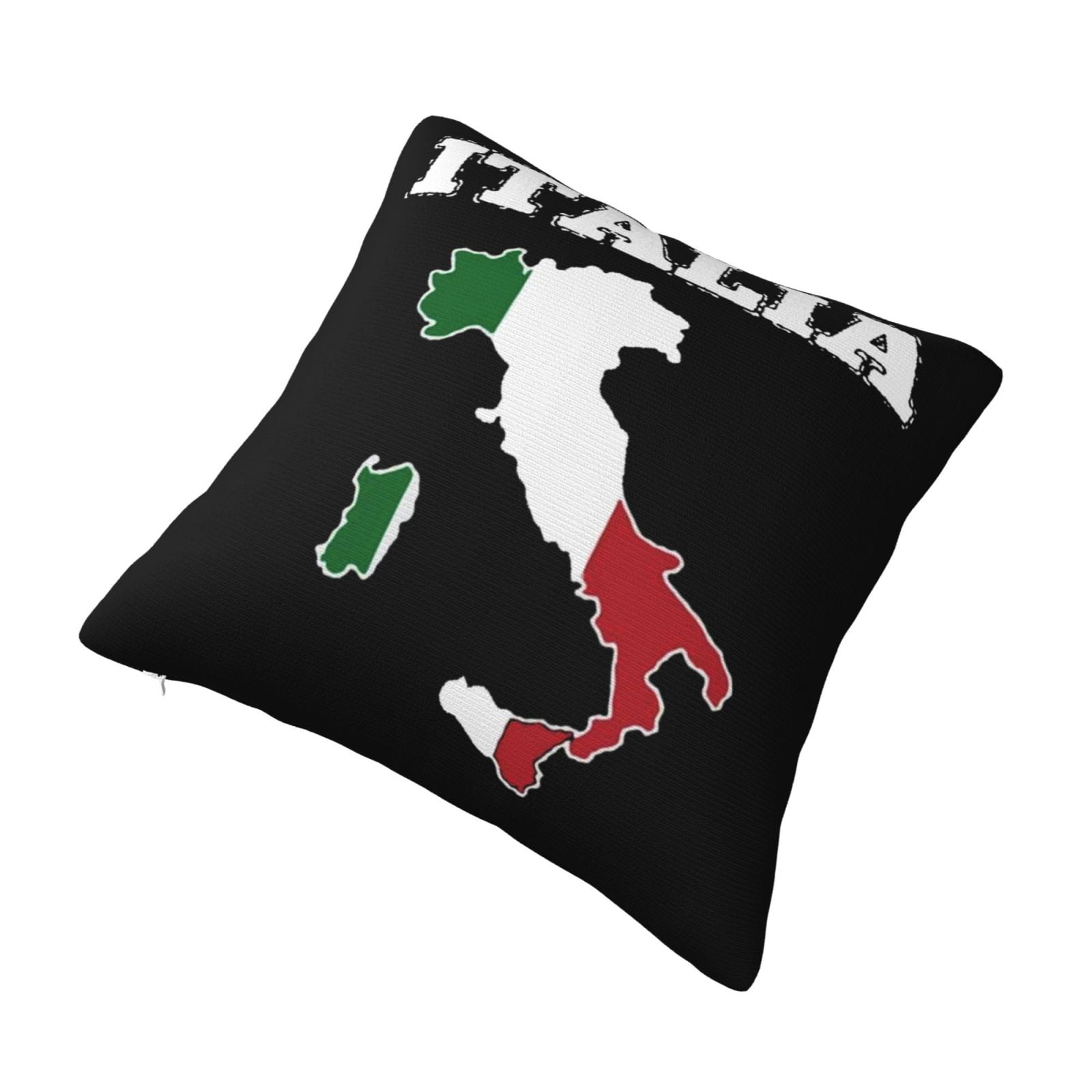 Decorative Throw Pillow Cover Italy Map Flag Square Pillowcases Cushion ...