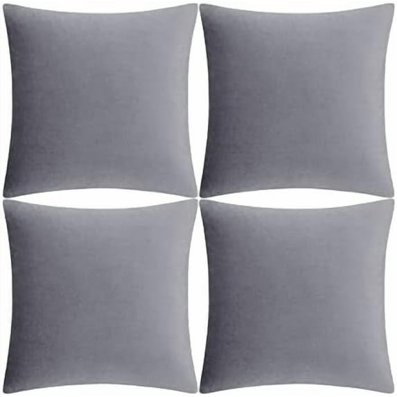 Decorative Throw Pillow Covers 16 x 16, Deep Grey Soft Pillow Covers ...