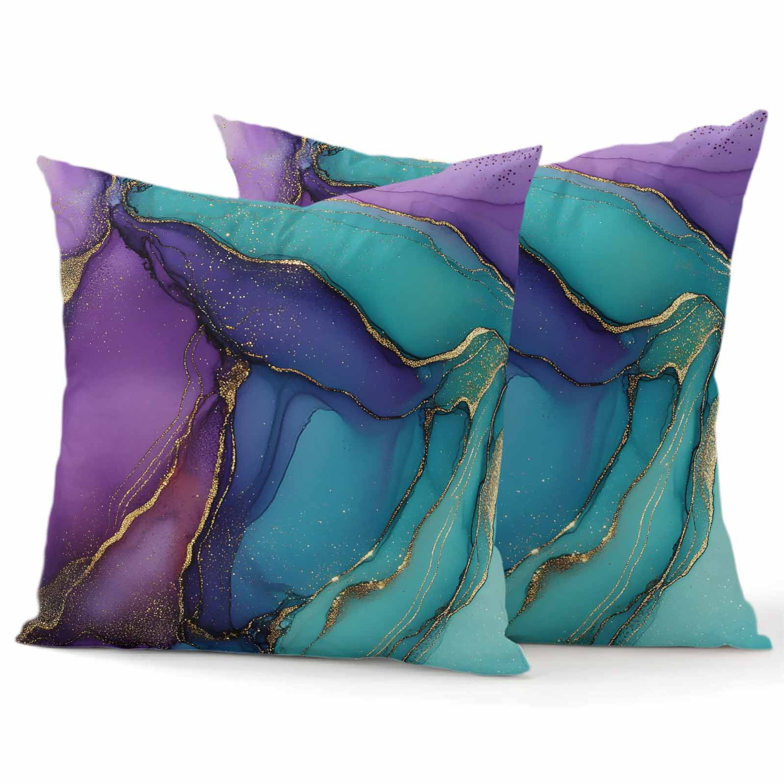 Decorative Throw Pillow Covers 16x16 Inch Set of 2 Marble Texture Home ...