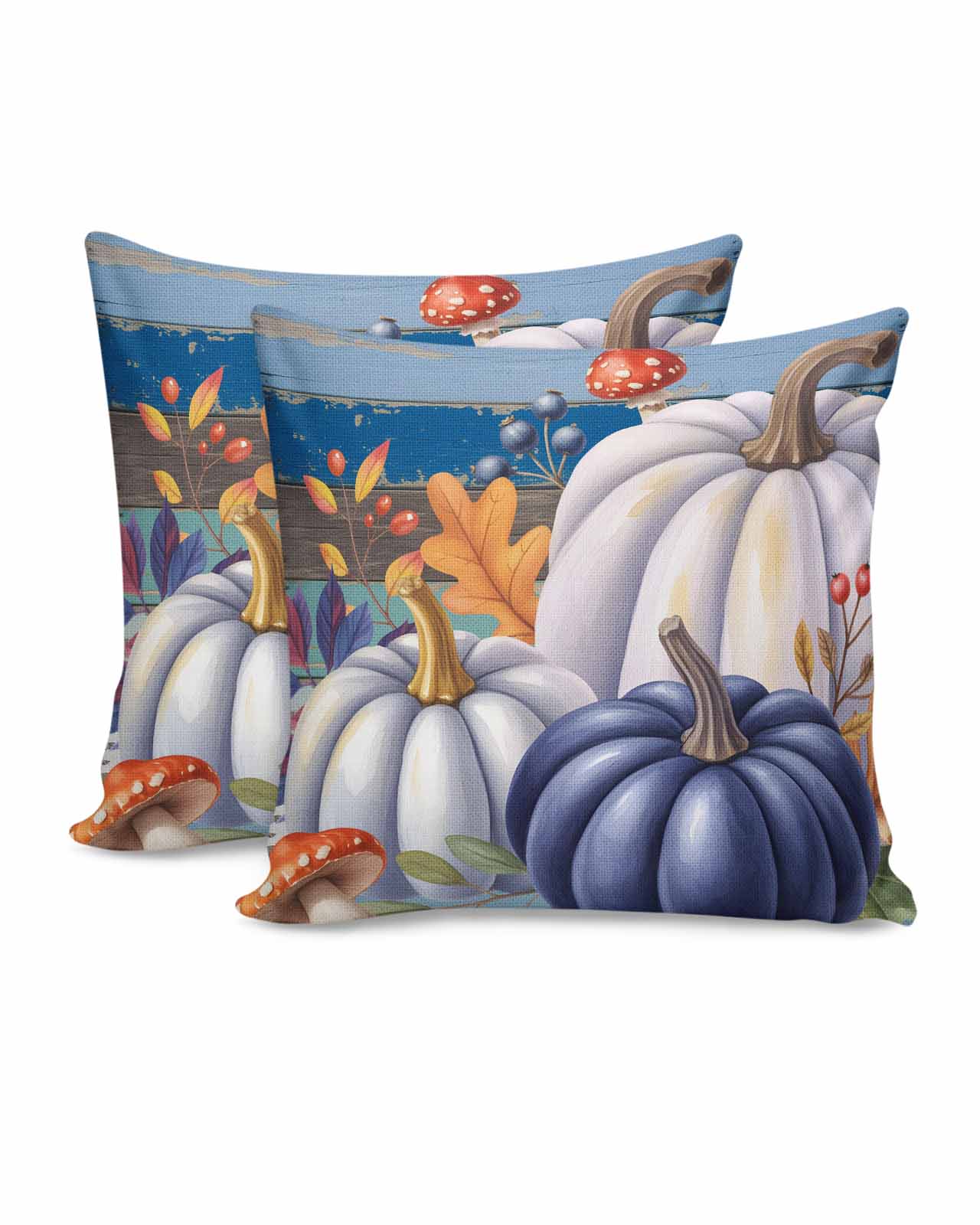 Decorative Throw Pillow Covers 18x18 Inch Set of 2 Purple Pumpkin Fall ...