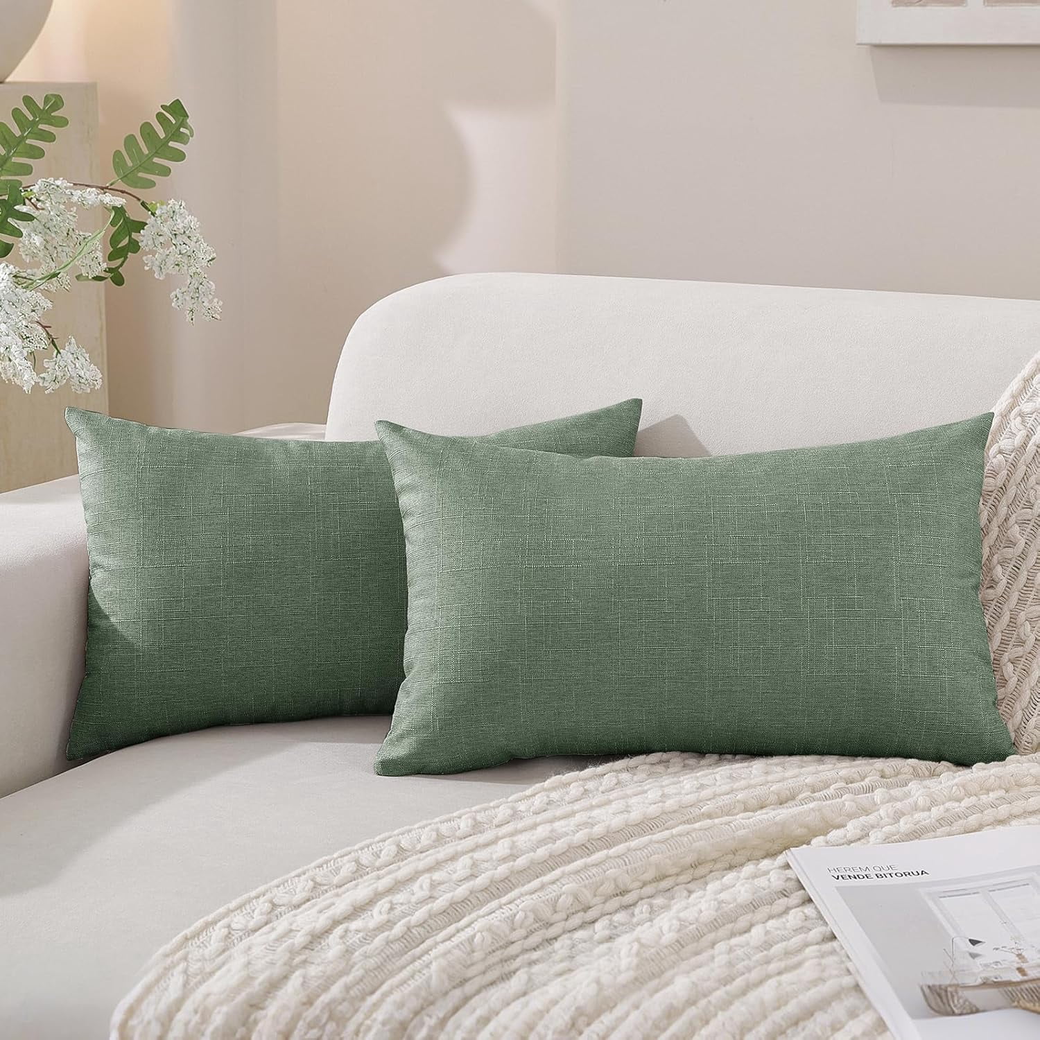 Decorative Throw Pillow Covers 18x18 Inch Set of 2, Soft Cozy Faux ...