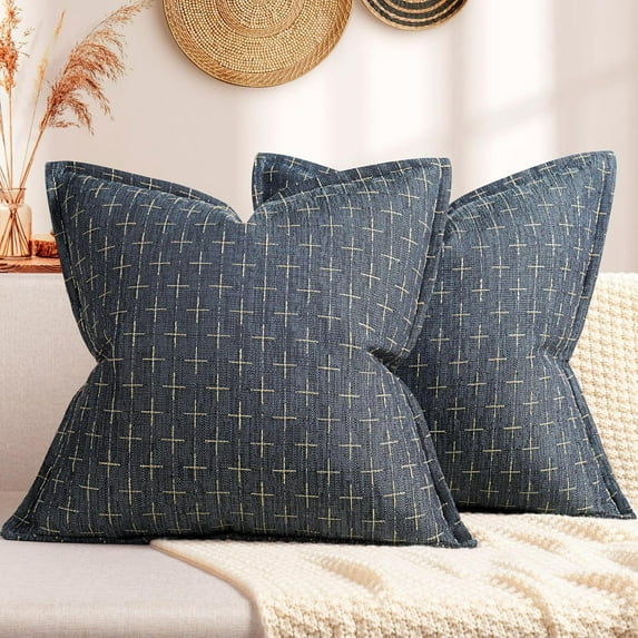 Decorative Throw Pillow Covers 2-Pack, Modern Cross-Stitch Pattern ...