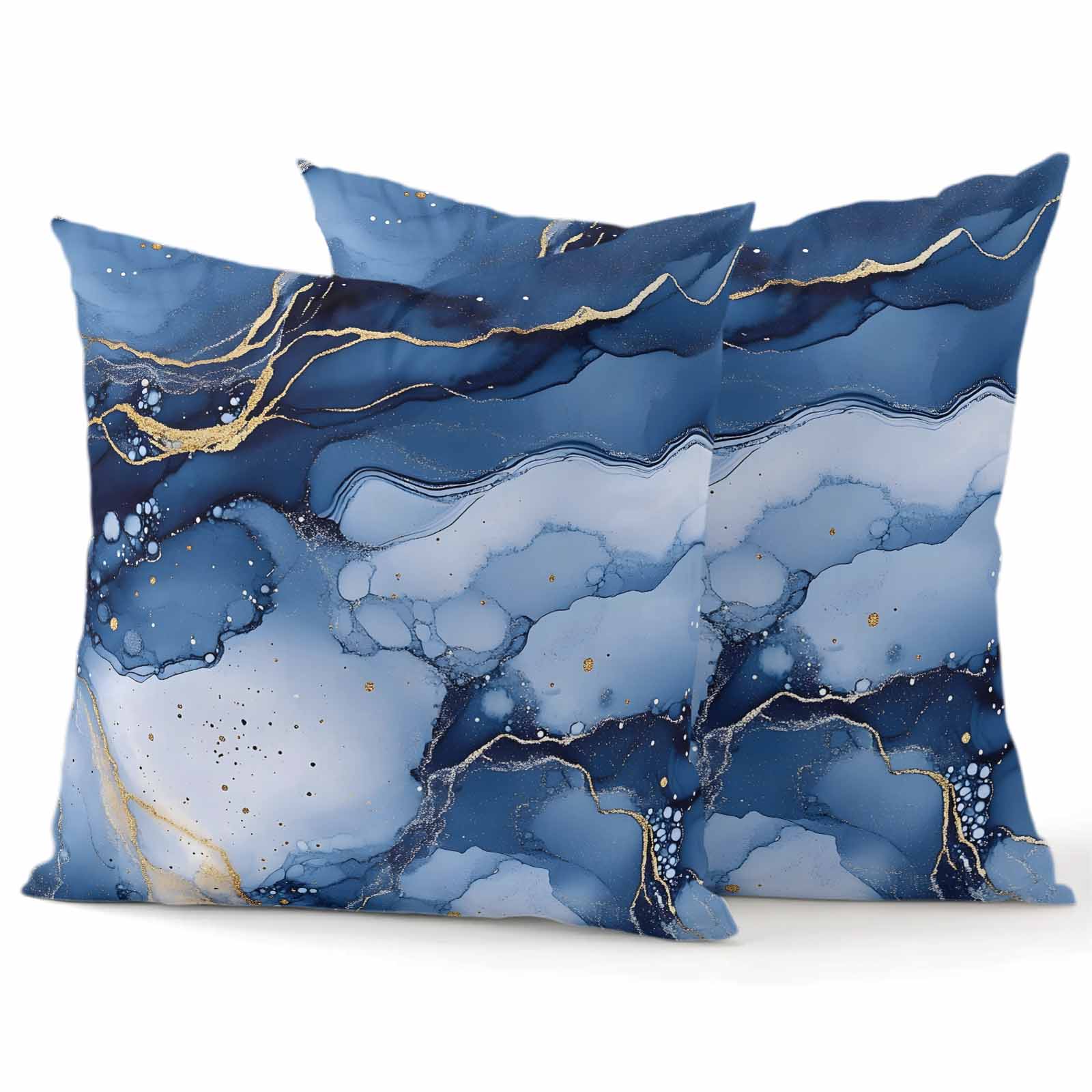 Decorative Throw Pillow Covers 20x20 Inch Set of 2 Abstract Ombre Blue ...