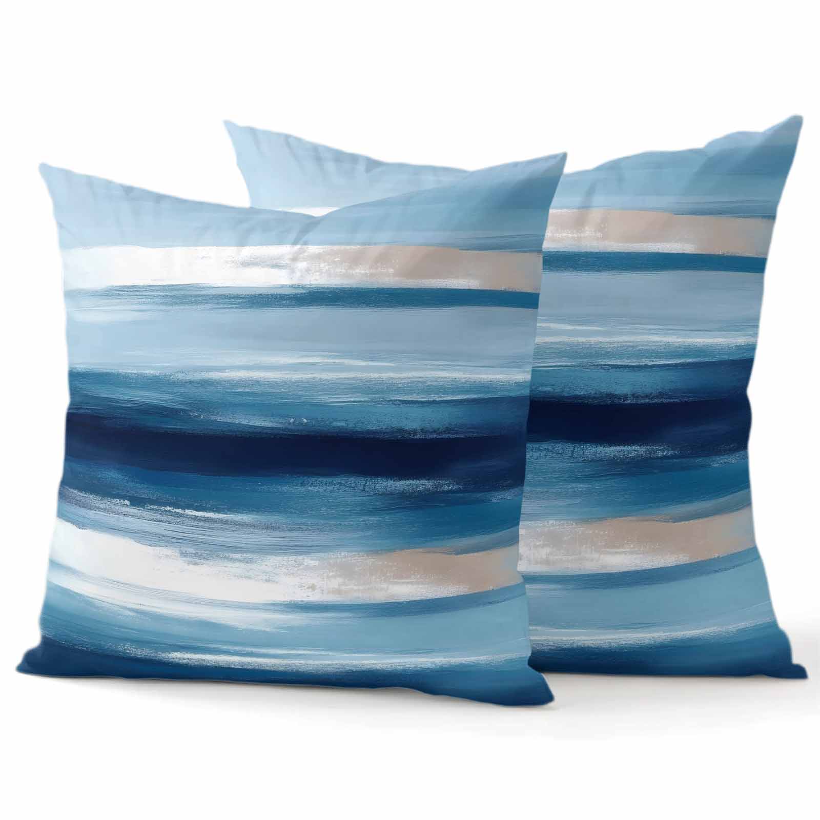 Decorative Throw Pillow Covers 20x20 Inch Set of 2 Watercolor Blue Home ...