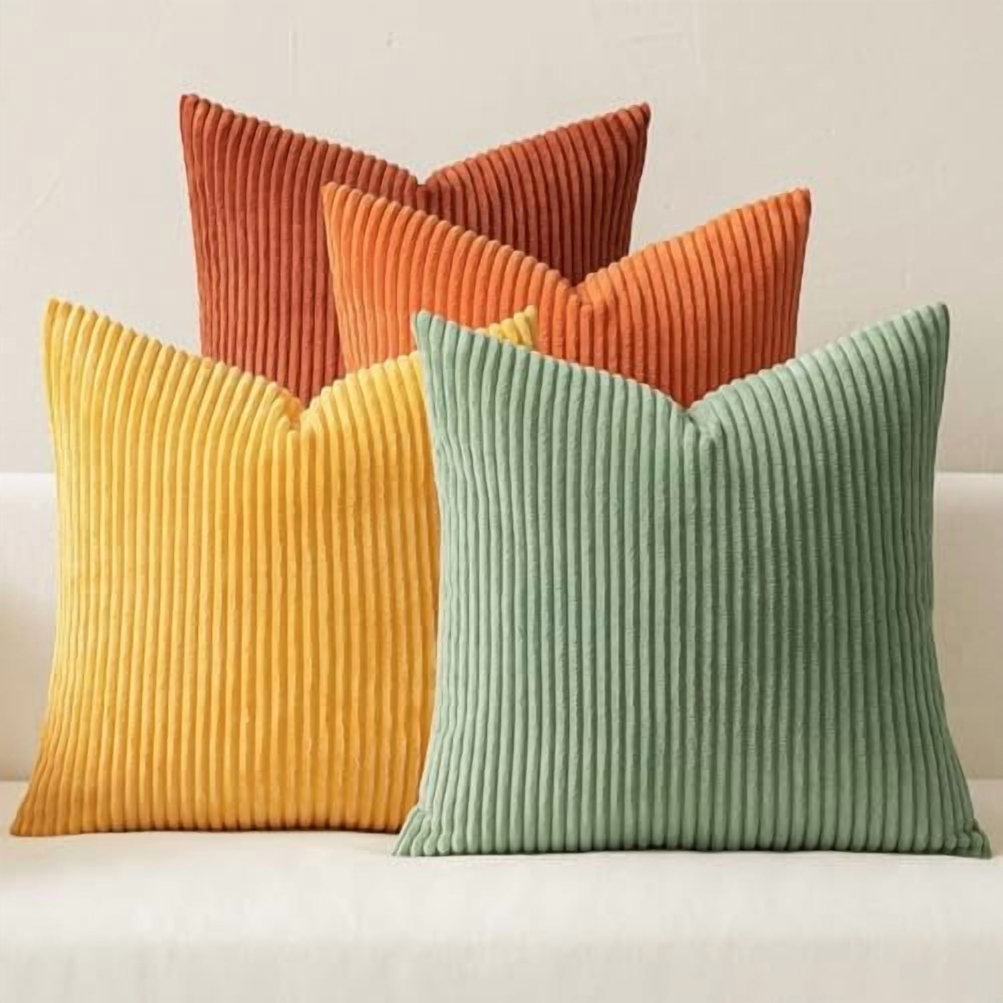 Decorative Throw Pillow Covers 24x24 Inch Set of 4, Vibrant Cushion ...