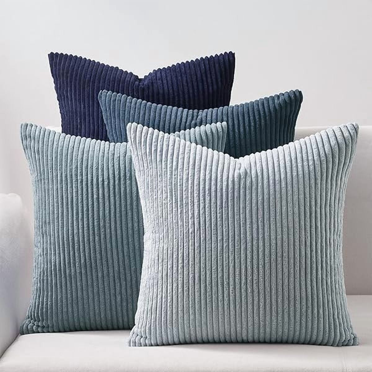 Decorative Throw Pillow Covers Dusty Blue Navy Series 16x16 Inch Set of ...