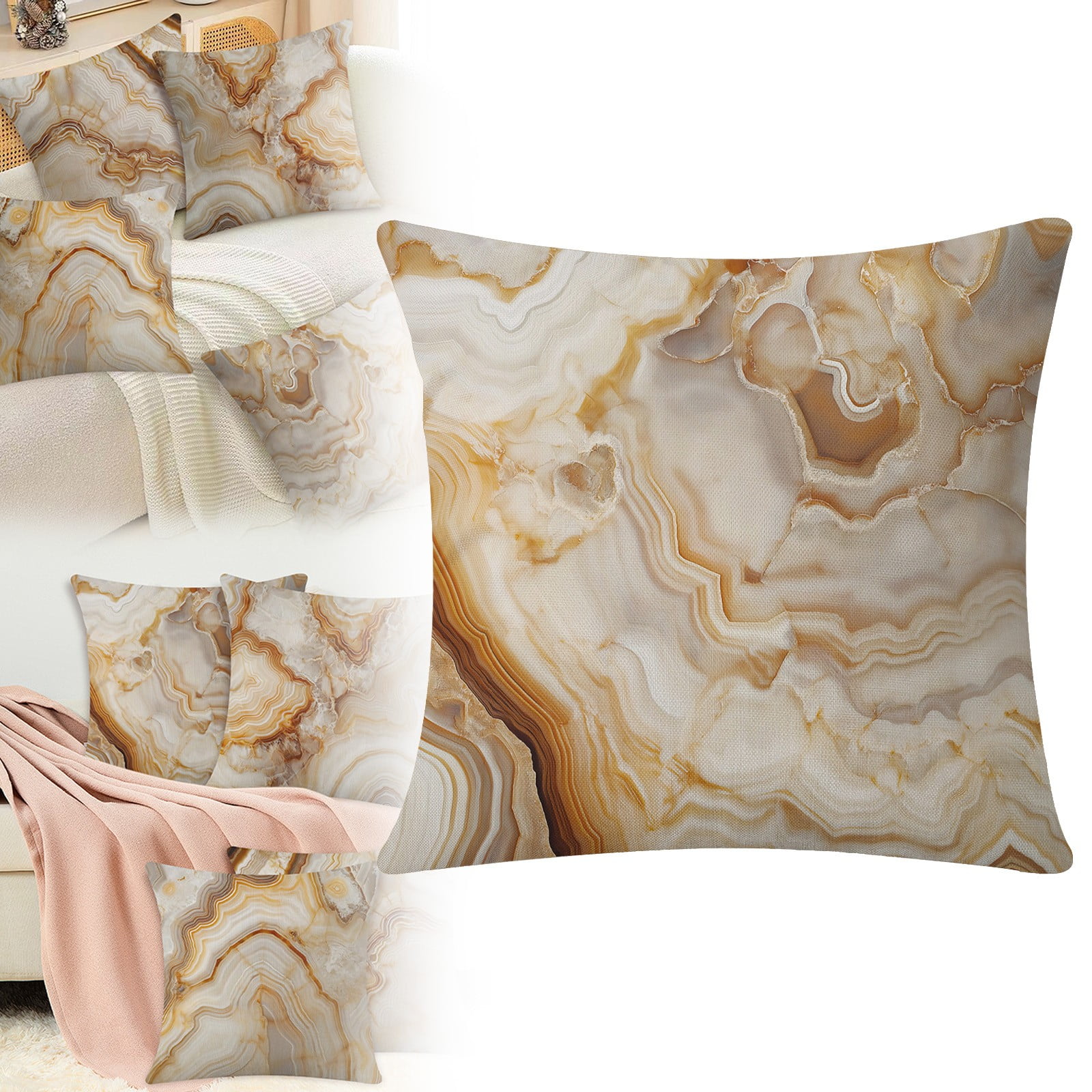 Decorative Throw Pillow Covers,Light Brown Cushion Covers 45cm x 45cm ...