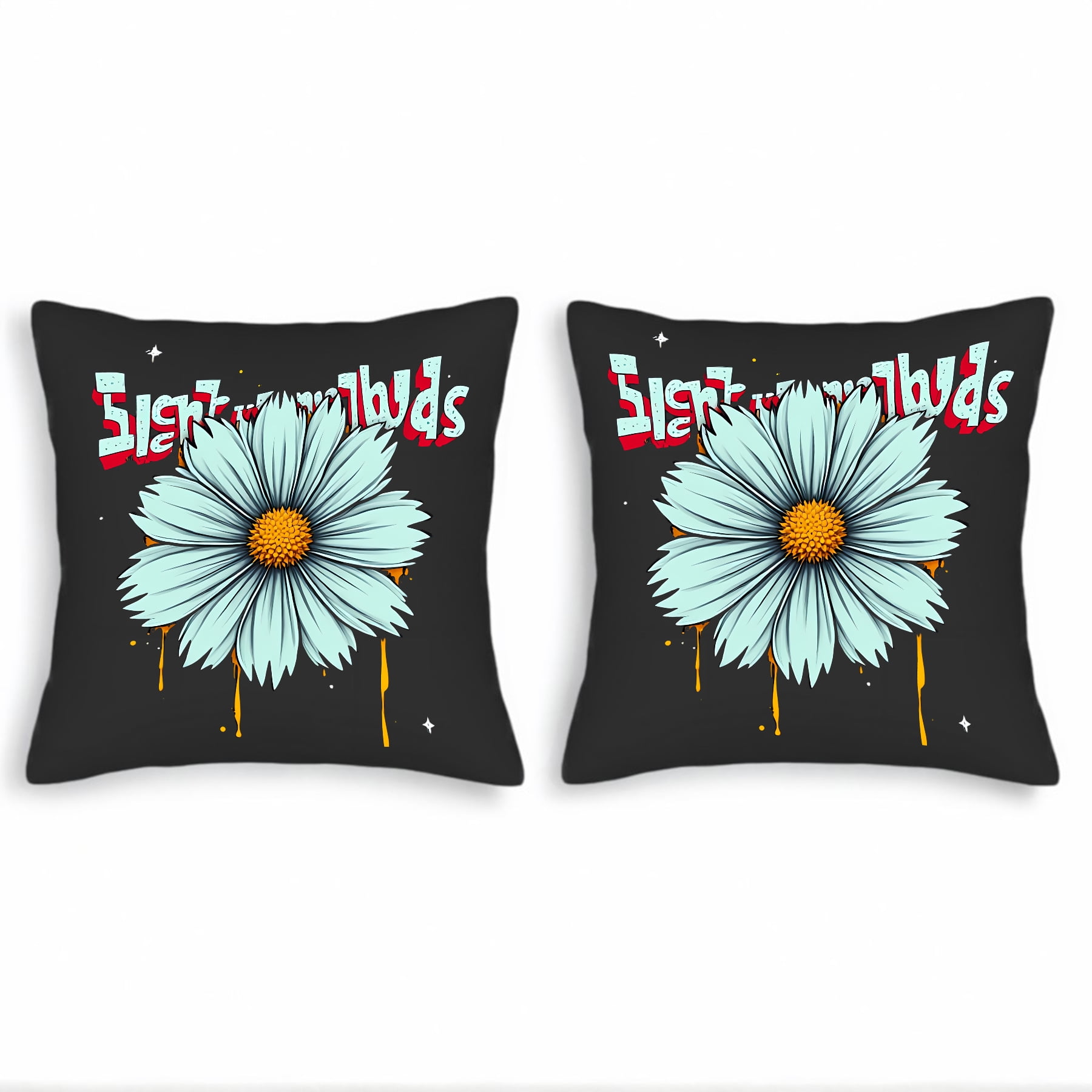 Decorative Throw Pillow Covers Set of 2 - 18x18in Light Blue Design ...