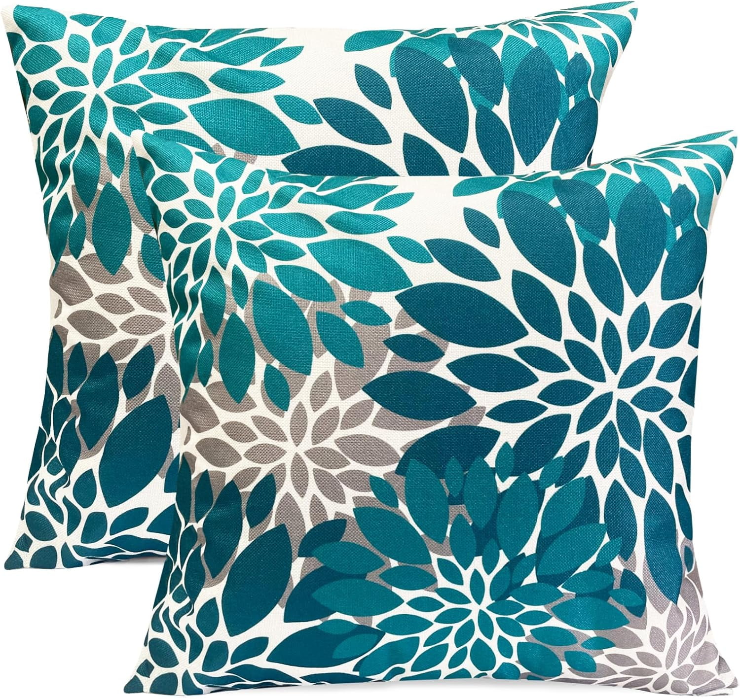 Decorative Throw Pillow Covers Set of 2 Teal Blue Pillow Covers 18x18 ...