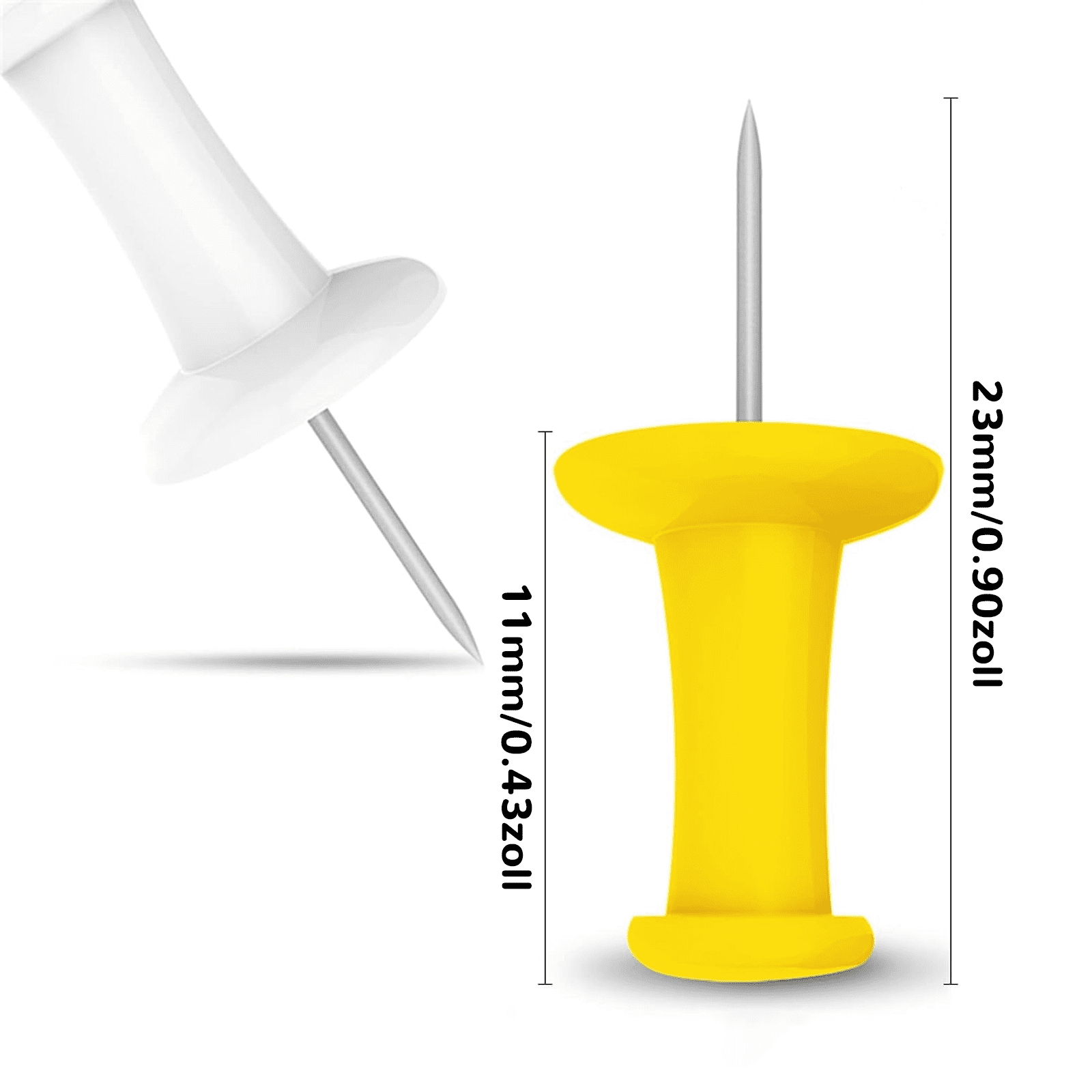 Decorative Thumb Tacks, Reusable Clear Container Case Included, Larger ...