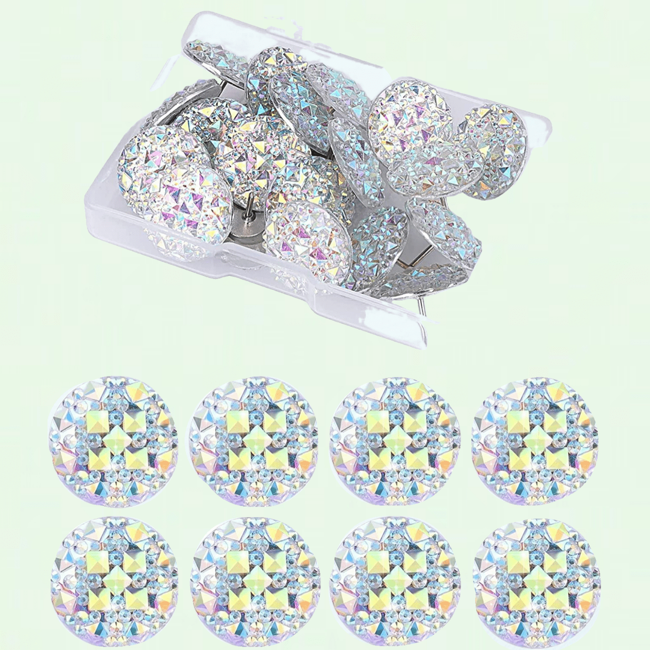 Decorative Thumb Tacks Set of 20, Stainless Steel Point, Cubicle ...