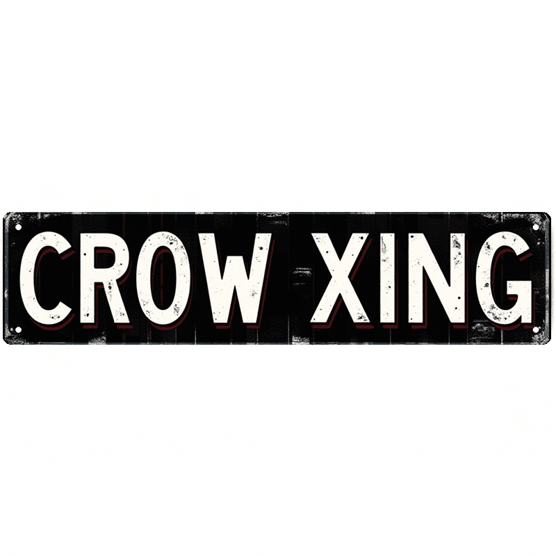 Decorative Tin Sign - 16*4 Inch "CROW XING" Wildlife Design for ...