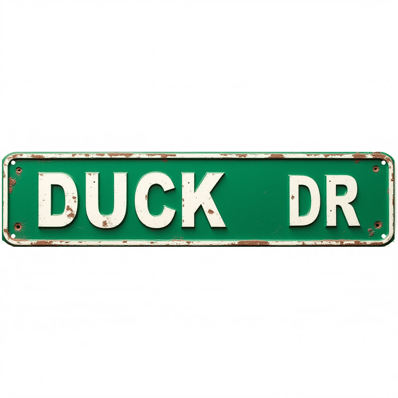 Decorative Tin Sign - 16*4 Inch "DUCK DR" Waterfowl Design for Backyard ...
