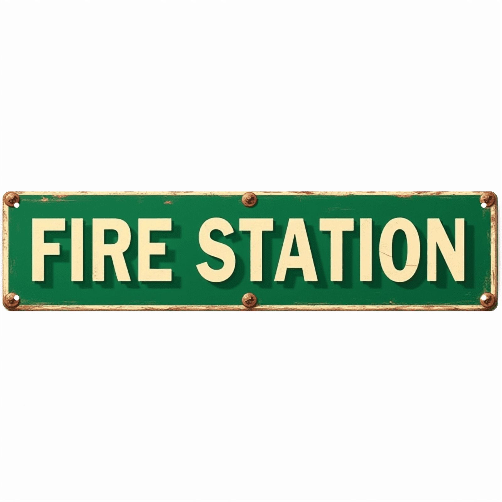 Decorative Tin Sign - 16*4 Inch "FIRE STATION" Professional Design for ...