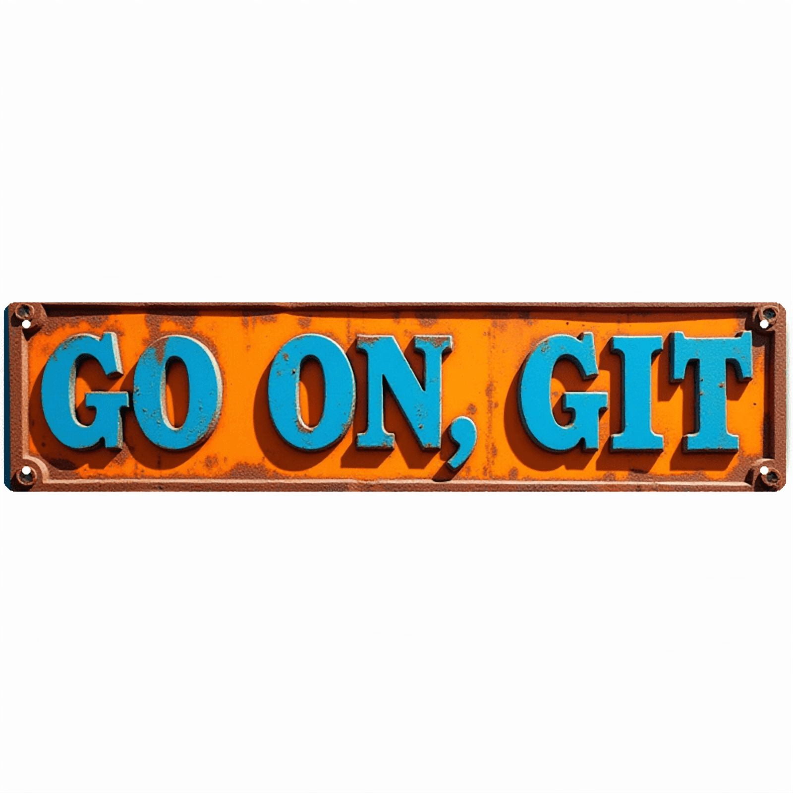 Decorative Tin Sign - 16*4 Inch "GO ON, GIT" Funny Farm Design for ...