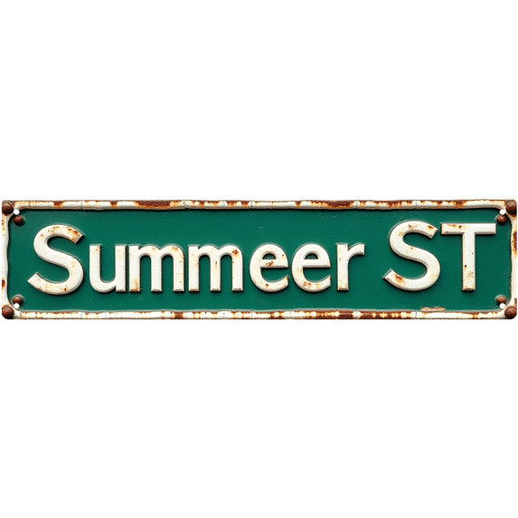Decorative Tin Sign 16*4 Inch Summeer ST Marker - For Family Room, Yard ...