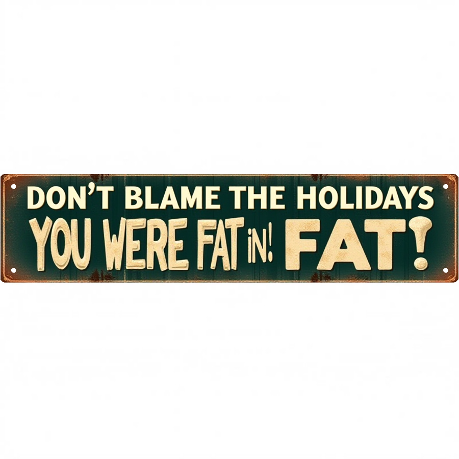 Decorative Tin Sign 16*4 Inches "Don't Blame the Holidays" Living Room ...