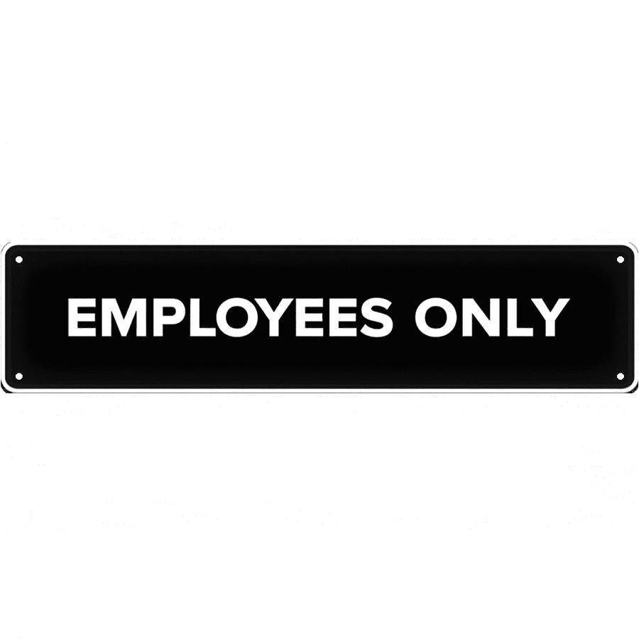 Decorative Tin Sign 16*4 Inches "Employees Only" Office, Garage ...