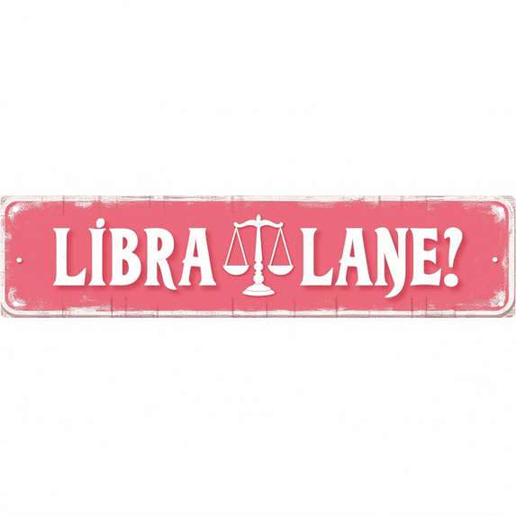Decorative Tin Sign 16*4 Inches "Libra Lane?" Bedroom, Living Room ...