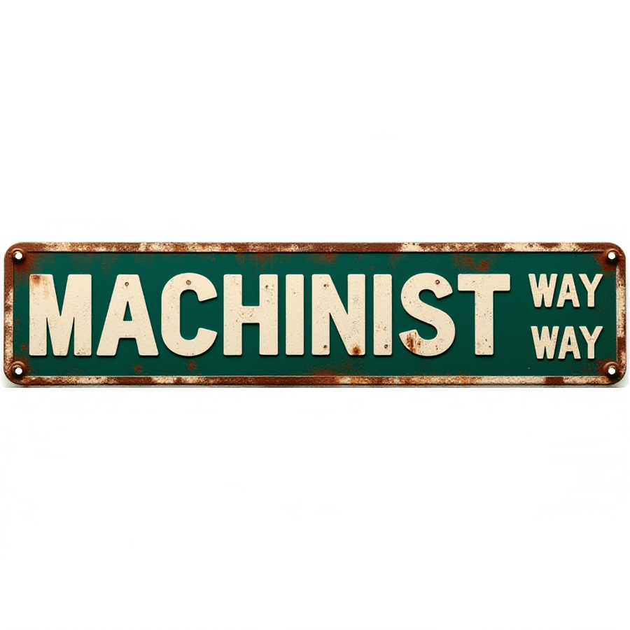Decorative Tin Sign 16*4 Inches "Machinist Way" Garage, Workshop, Patio ...