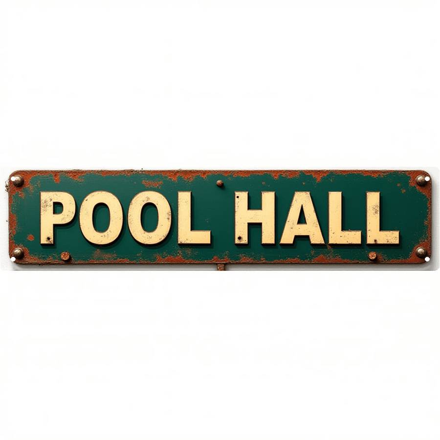 Decorative Tin Sign 16*4 Inches "Pool Hall" Bedroom, Man Cave, Patio ...