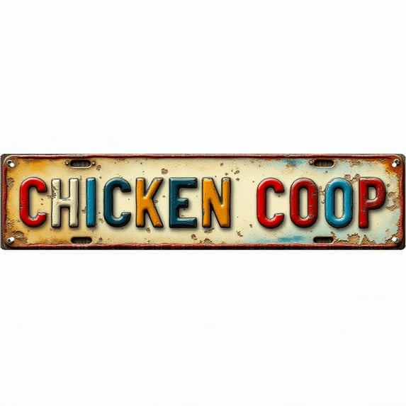 Decorative Tin Sign 16x4 Inch Chicken Coop Design - Perfect for Farm ...