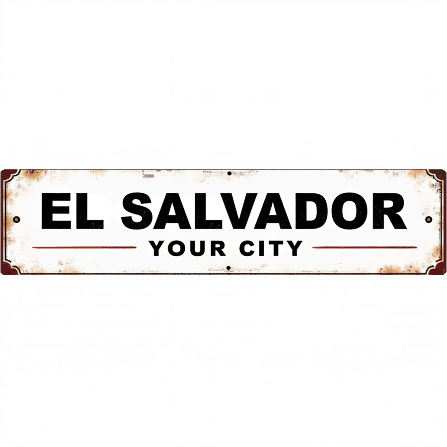 Decorative Tin Sign 16x4 Inch El Salvador Design - Perfect for Travel ...