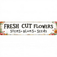 Decorative Tin Sign 16x4 Inch Fresh Cut Flowers Design - Perfect for ...