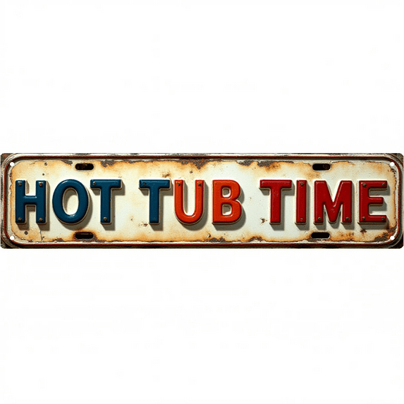 Decorative Tin Sign 16x4 Inch Hot Tub Time Design - Great for Outdoor ...