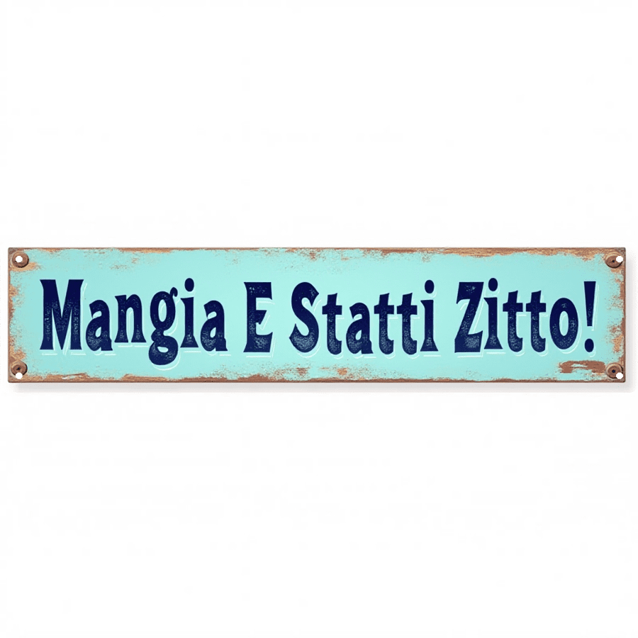 Decorative Tin Sign 16x4 Inch Mangia E Statti Zitto Design - Ideal for ...