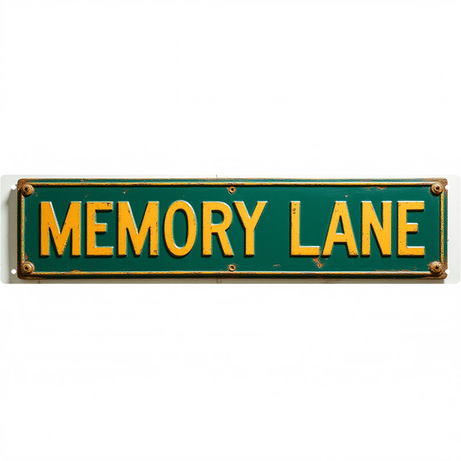 Decorative Tin Sign 16x4 Inch Memory Lane Design - Great for Nostalgic ...