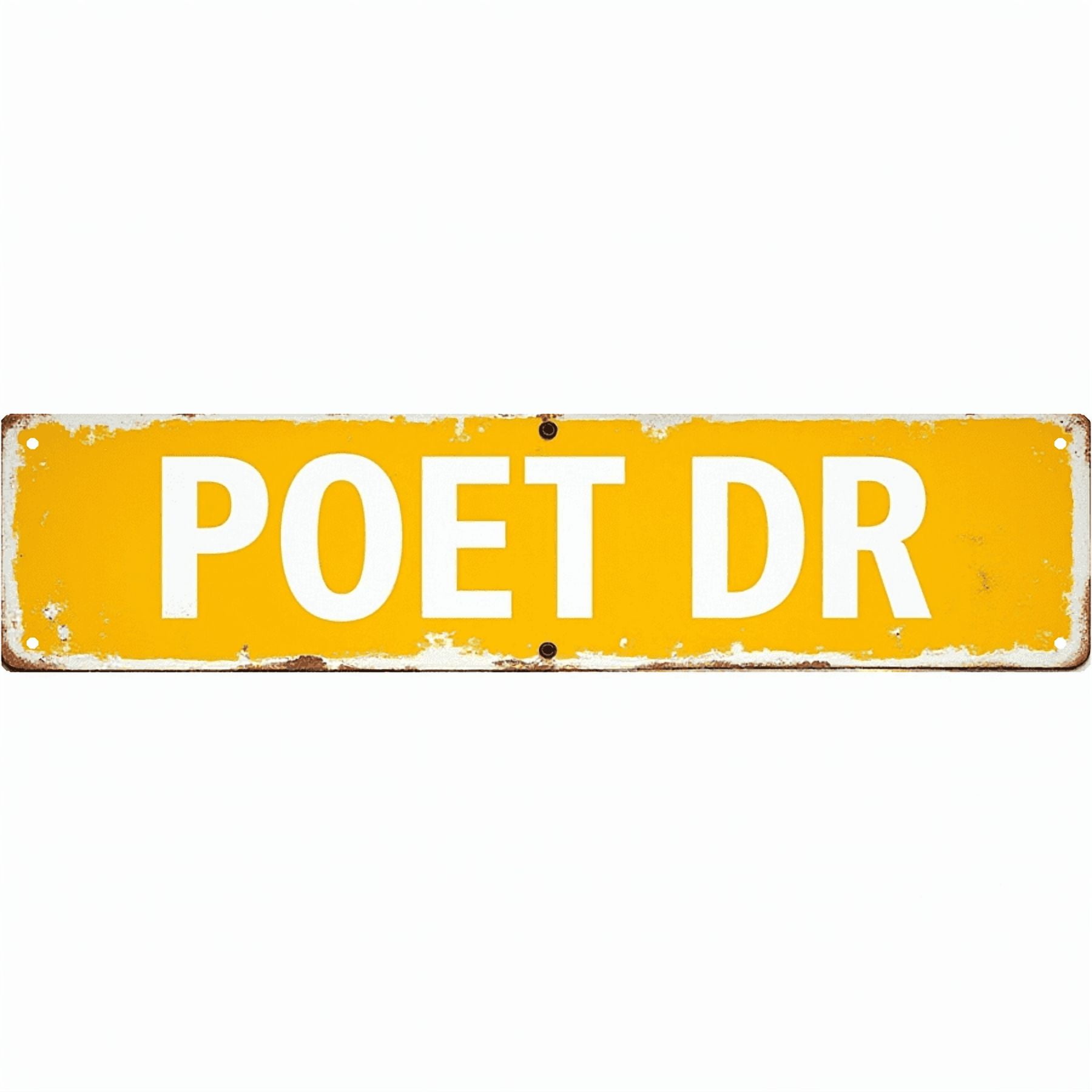 Decorative Tin Sign 16x4 Inch Poet Dr Design - Ideal for Literary Decor ...