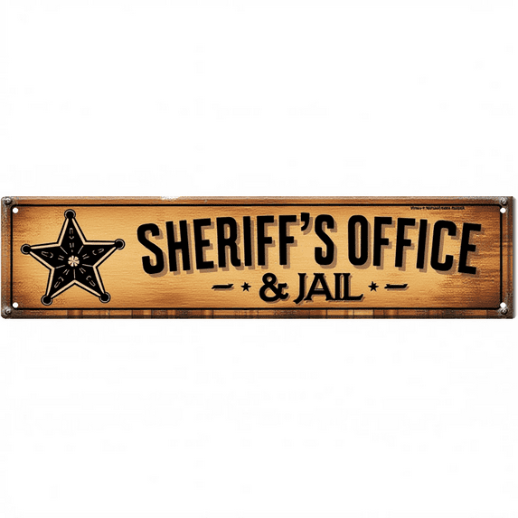 Decorative Tin Sign 16x4 Inch Sheriffs Office & Jail Design - Perfect ...