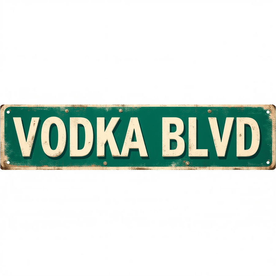 Decorative Tin Sign 16x4 Inch Vodka Blvd Design - Great for Bar Decor ...