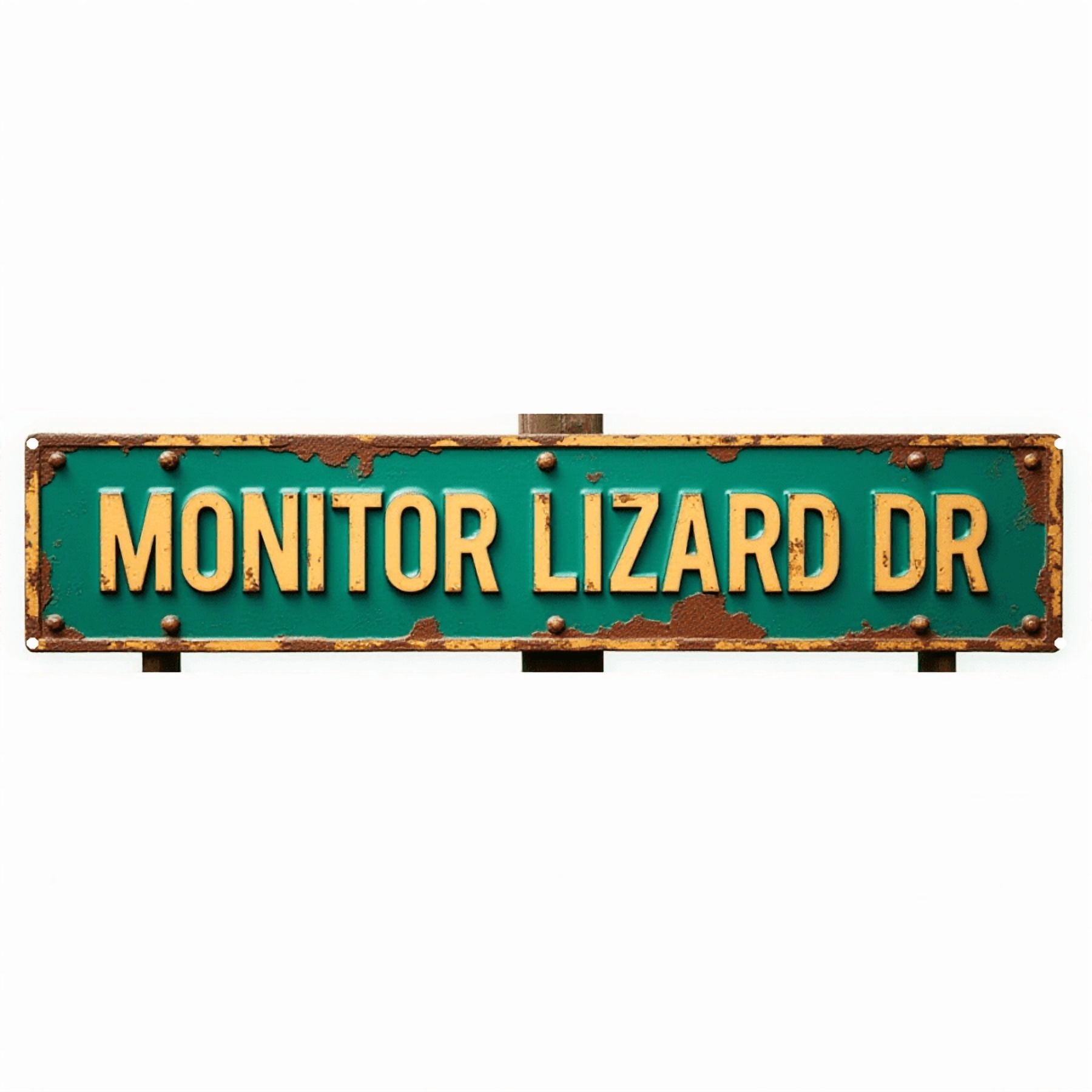 Decorative Tin Sign 16x4 Inches - MONITOR LIZARD DR Reptile Design ...