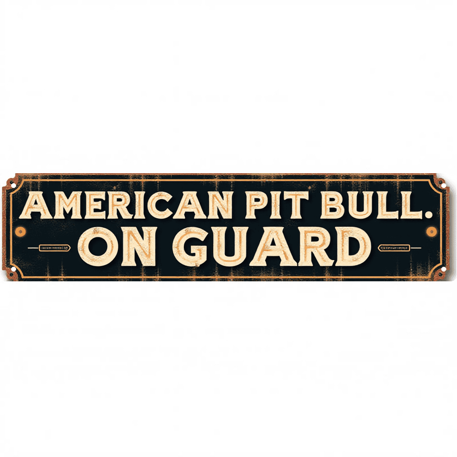 Decorative Tin Signs 16*4 Inches "American Pit Bull On Guard" Alert ...