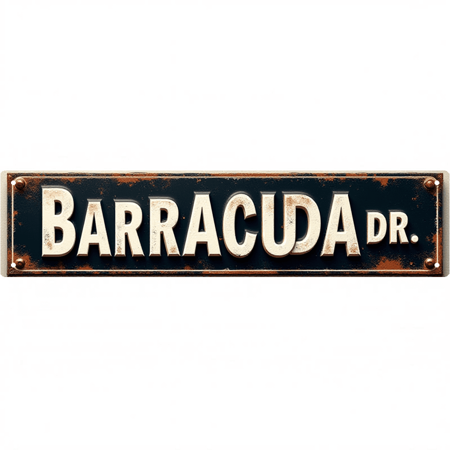 Decorative Tin Signs 16*4 Inches Barracuda Dr. Street Sign Style for ...