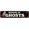 Decorative Tin Signs 16*4 Inches "Beware of Ghosts" Gothic Wall Art ...