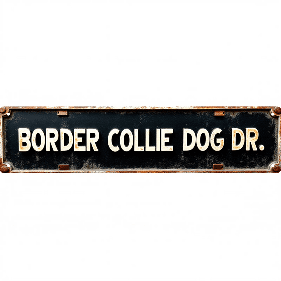 Decorative Tin Signs 16*4 Inches "Border Collie Dog Dr" Energetic ...