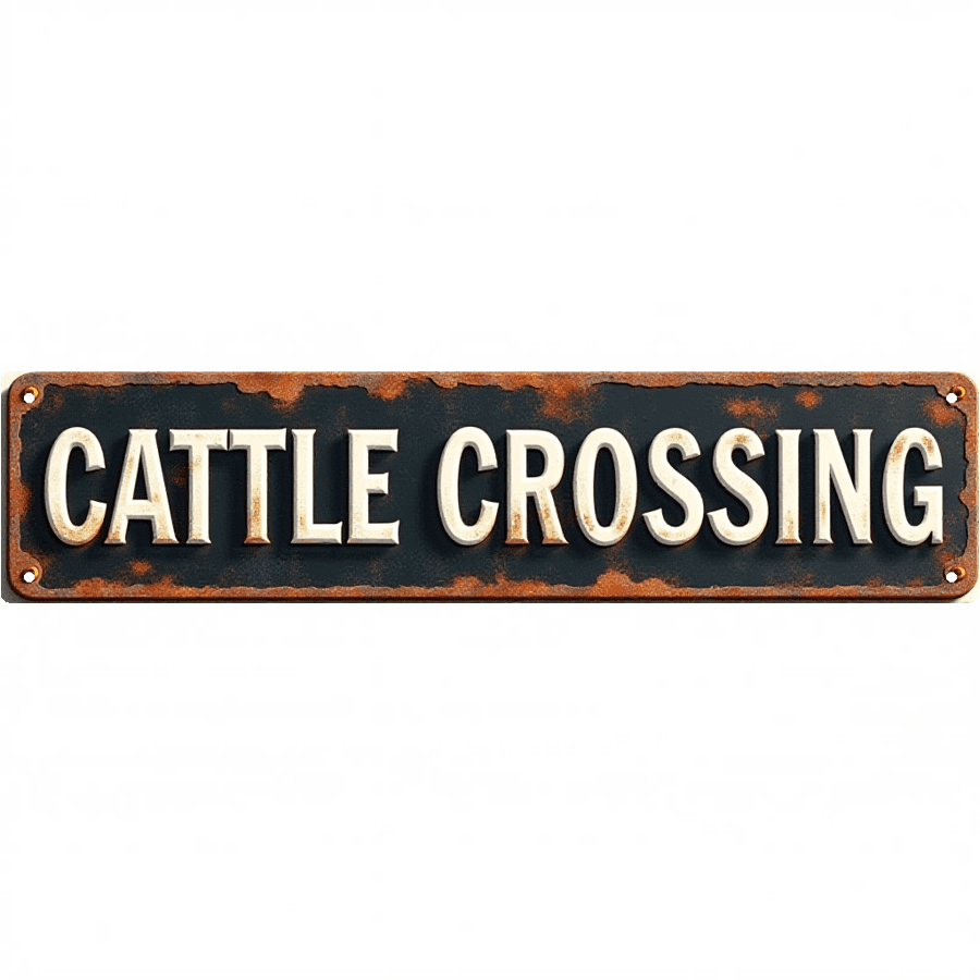 Decorative Tin Signs 16*4 Inches "Cattle Crossing" Outdoor Signs, Patio ...