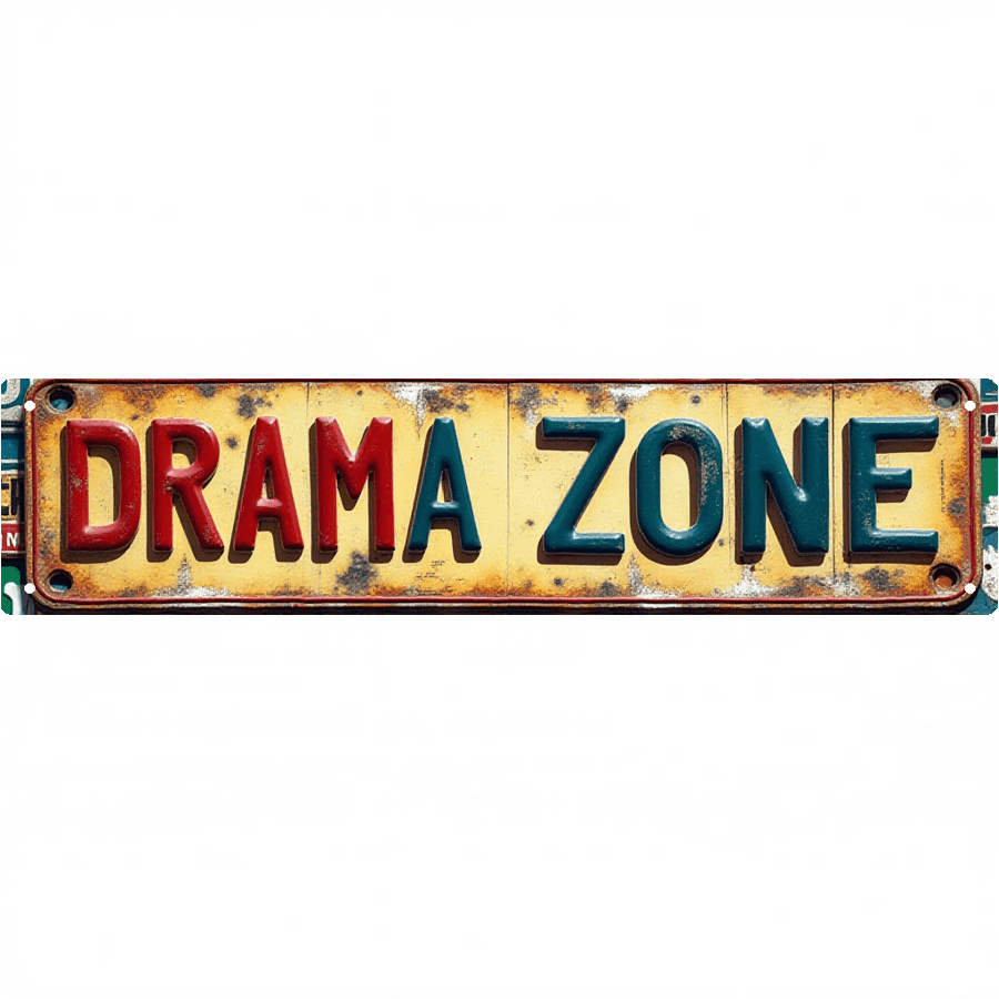 Decorative Tin Signs 16*4 Inches "Drama Zone" Suitable for Living Room ...