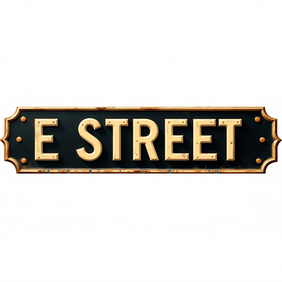Decorative Tin Signs 16*4 Inches "E STREET" Retro Music Theme - Indie Room Decor Street Signs ...