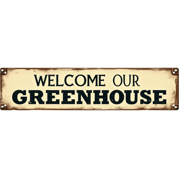 Decorative Tin Signs 16*4 Inches - Ideal for"Greenhouse welcome ...