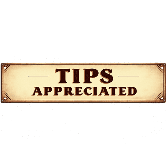 Tips Appreciated Sign