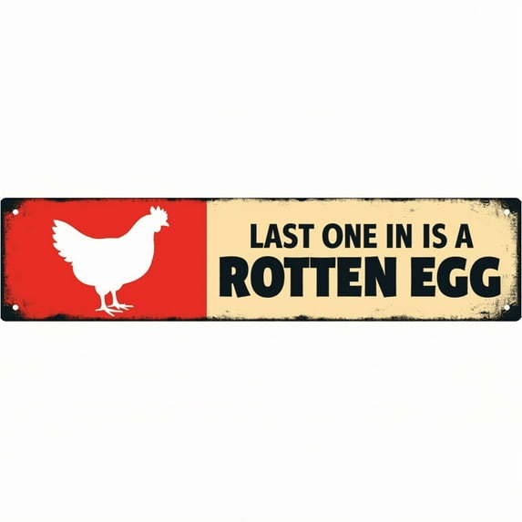 Decorative Tin Signs 16*4 Inches "Last One In Is A Rotten Egg" Funny ...