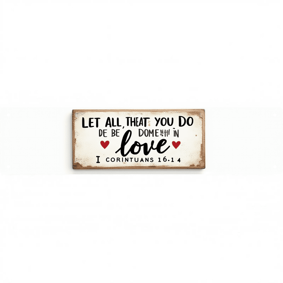 Decorative Tin Signs 16*4 Inches "Let All That You Do Be Done in Love ...